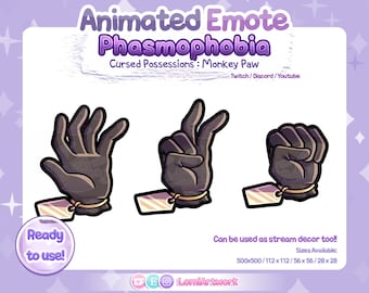 PHASMOPHOBIA - Monkey Paw ANIMATED EMOTE - Instant Download/p2u - Emote ...
