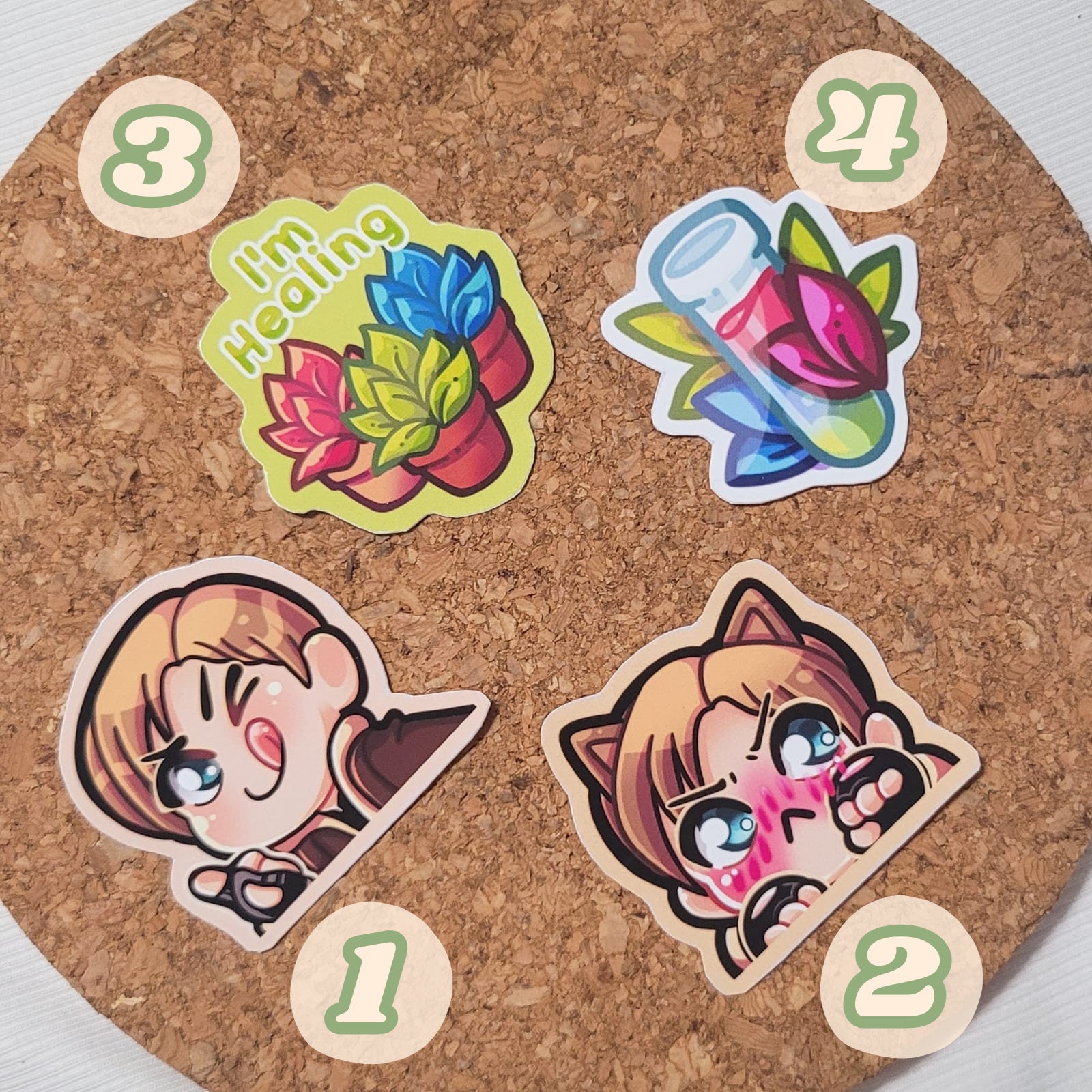RESIDENT EVIL STICKERS - Leon S Kennedy - Healing Herbs - Cute Chibi ...