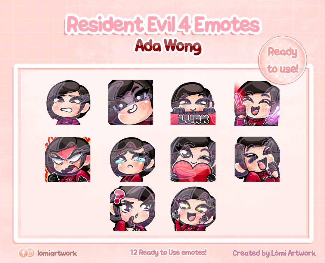 Ada Wong Emotes: Resident Evil 4 Remake, Chibi Style (digital Download ...
