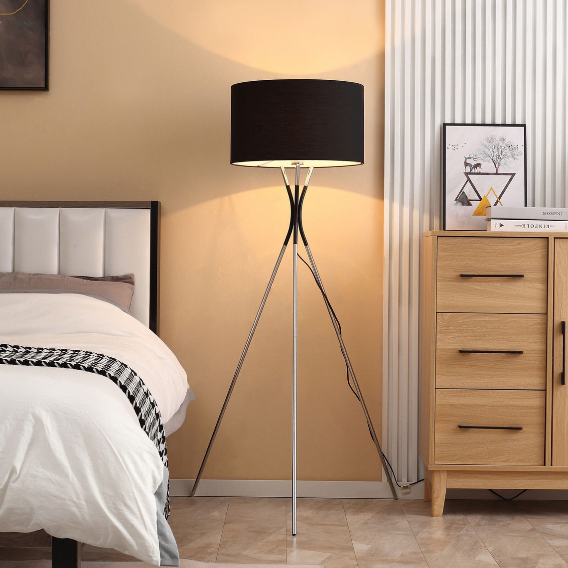Tripod Floor Lamp Free Standing Light W/ Metal Frame & E27 Base for ...