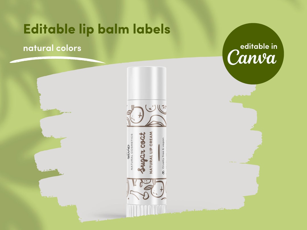 Editable Product Labels for Lip Balm, Lip Stick, Cosmetic, Skincare ...