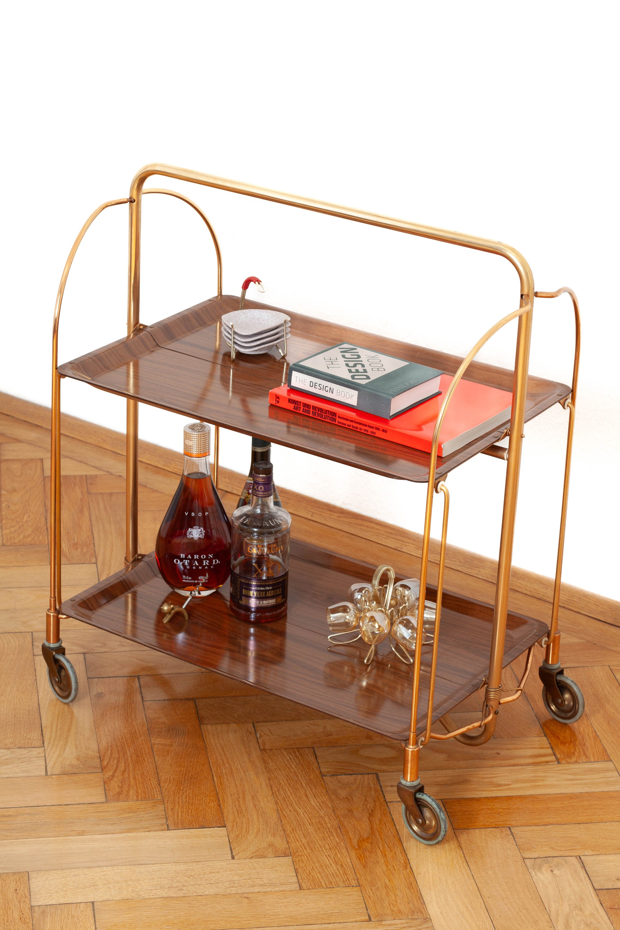 Vintage Bar Trolley Foldable, Midcentury 60s, Bremshey Dinett Serving ...