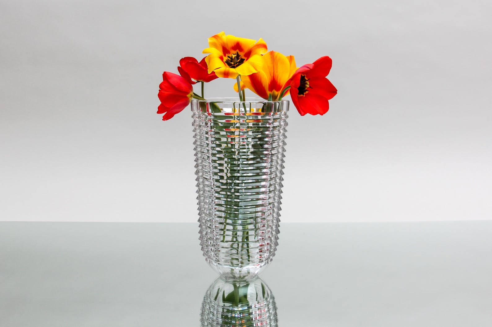 Large Vintage RIEDEL Glass Vase in Art Deco Style, Solid Midcentury ...