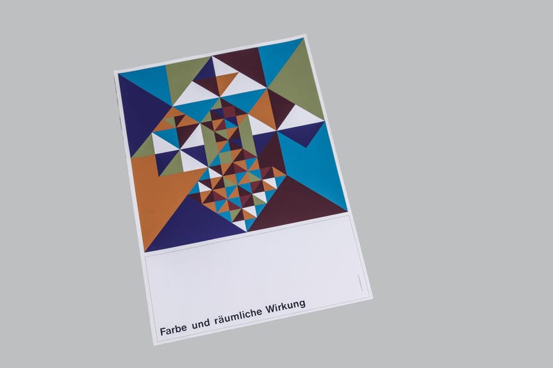 Color Theory Poster – Midcentury Modern Screen Print Triangle Study ...