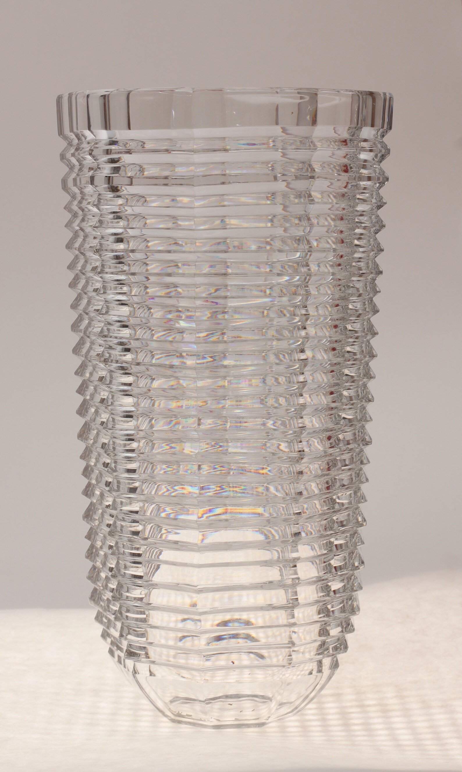 Large Vintage RIEDEL Glass Vase in Art Deco Style, Solid Midcentury ...