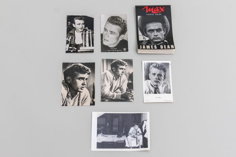 Vintage James Dean Fan Collection: 1950s Clippings Scrapbook & Postcard ...
