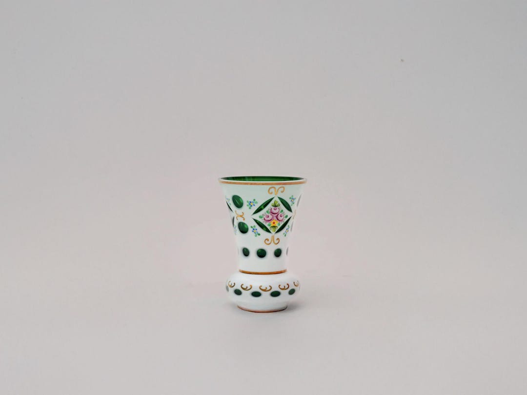 Antique Glass Vase Biedermeier Style, Vintage Flashed Glass, Cut Moser ...