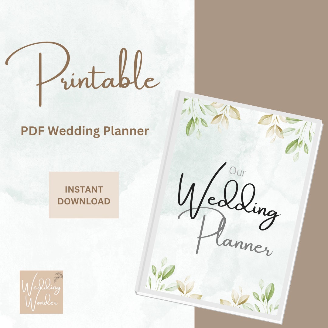 Simple Wedding Planner Printable. Greenery/eucalyptus/gold. Print at ...