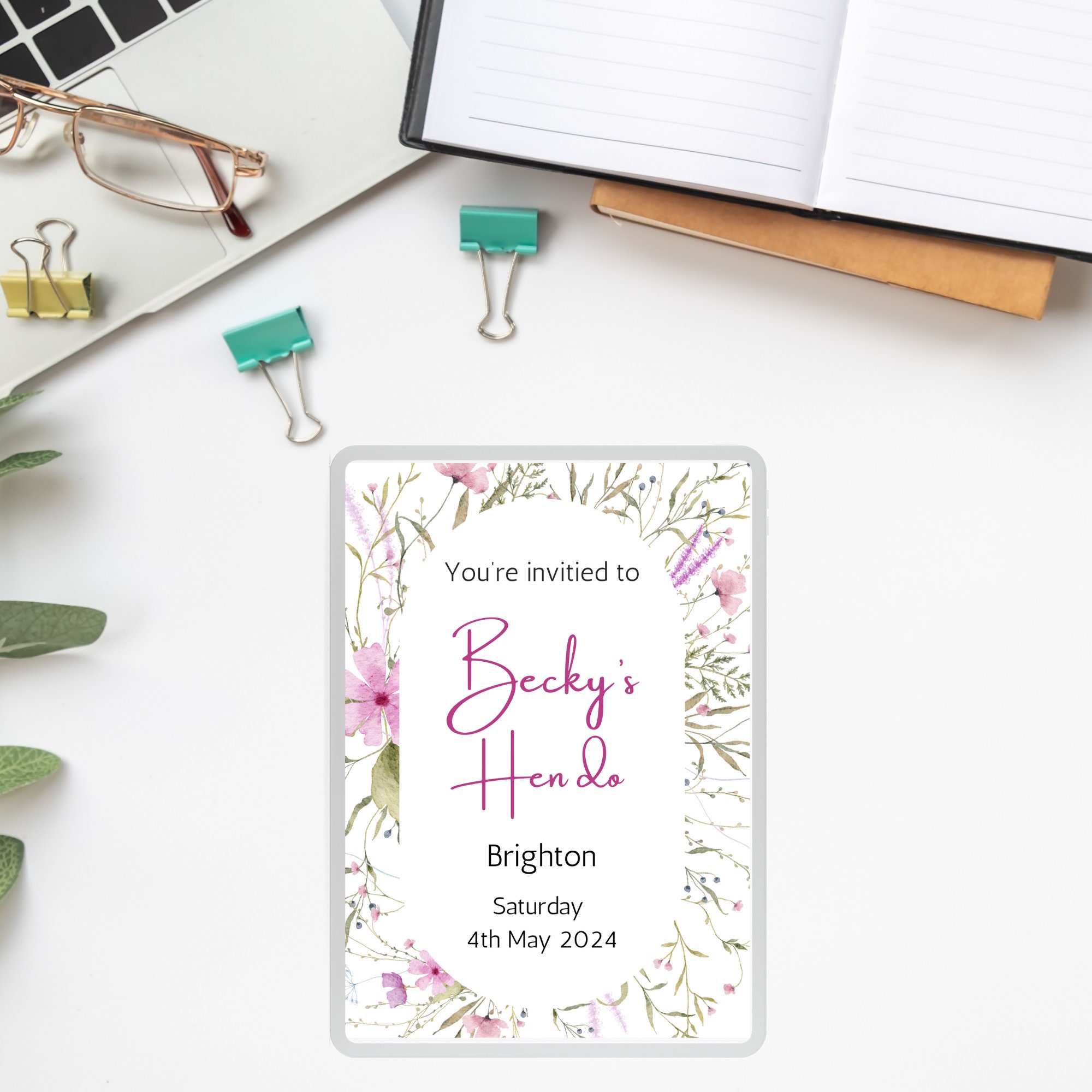 Hen Party Invitation. Editable, Printable and Digital. Hen Do Invite ...