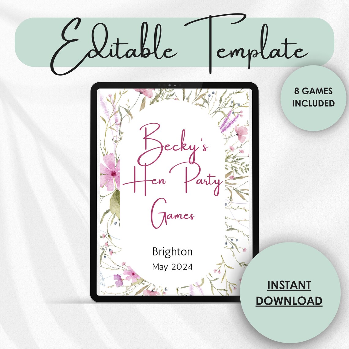Hen Do Games. Hen Party Day/weekend. Editable Canva Template A5. Bride ...