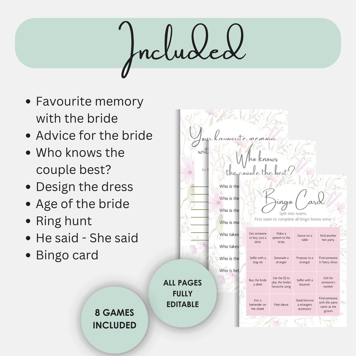 Hen Do Games. Hen Party Day/weekend. Editable Canva Template A5. Bride ...