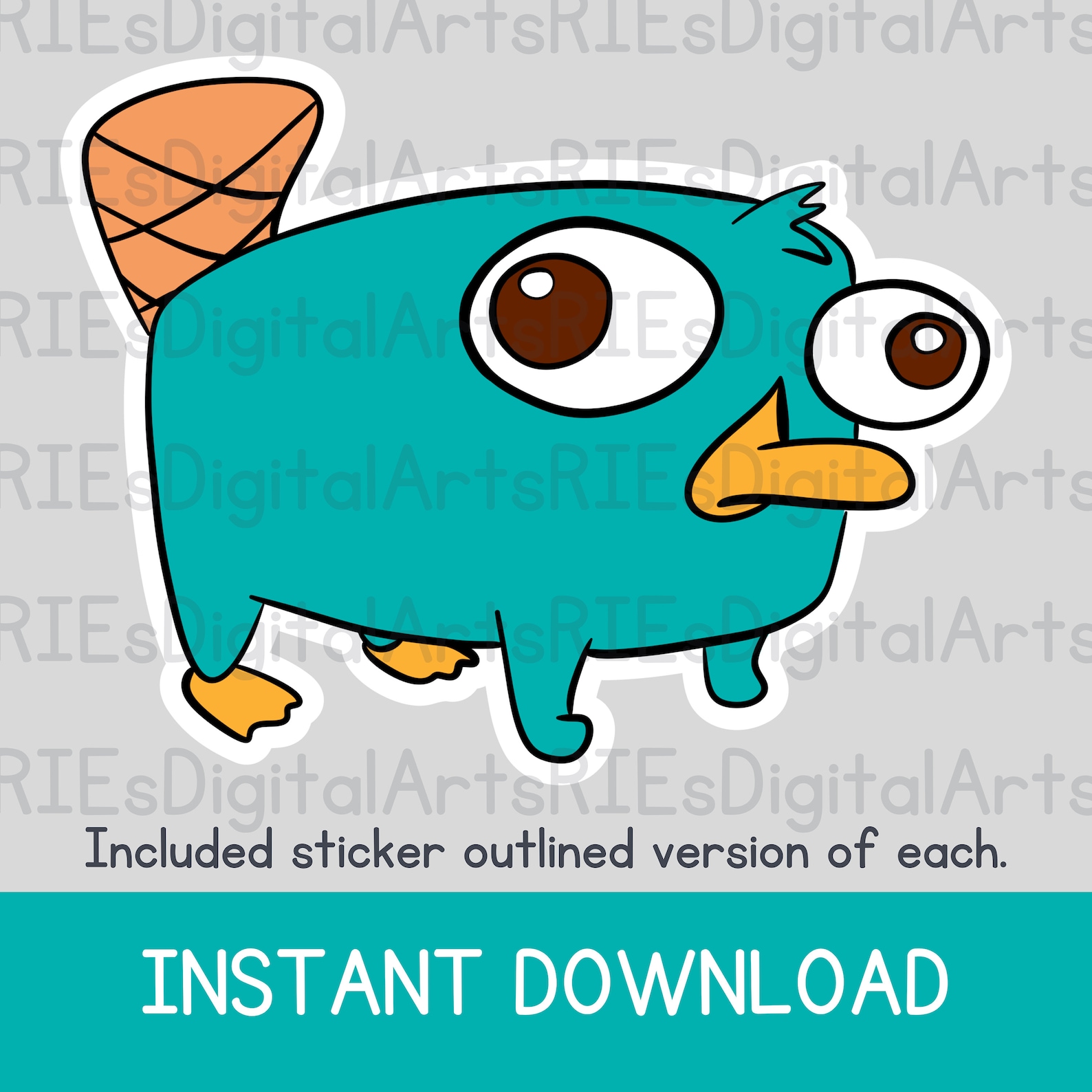 Agent P | Perry the Platypus | Phineas and Ferb | Svg Png Jpg Ai Eps ...