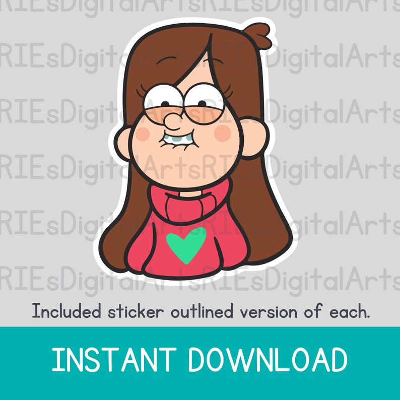 Mabel Pines | Gravity Falls | Svg Png Jpg Ai Eps Pdf | Cricut | Clipart ...