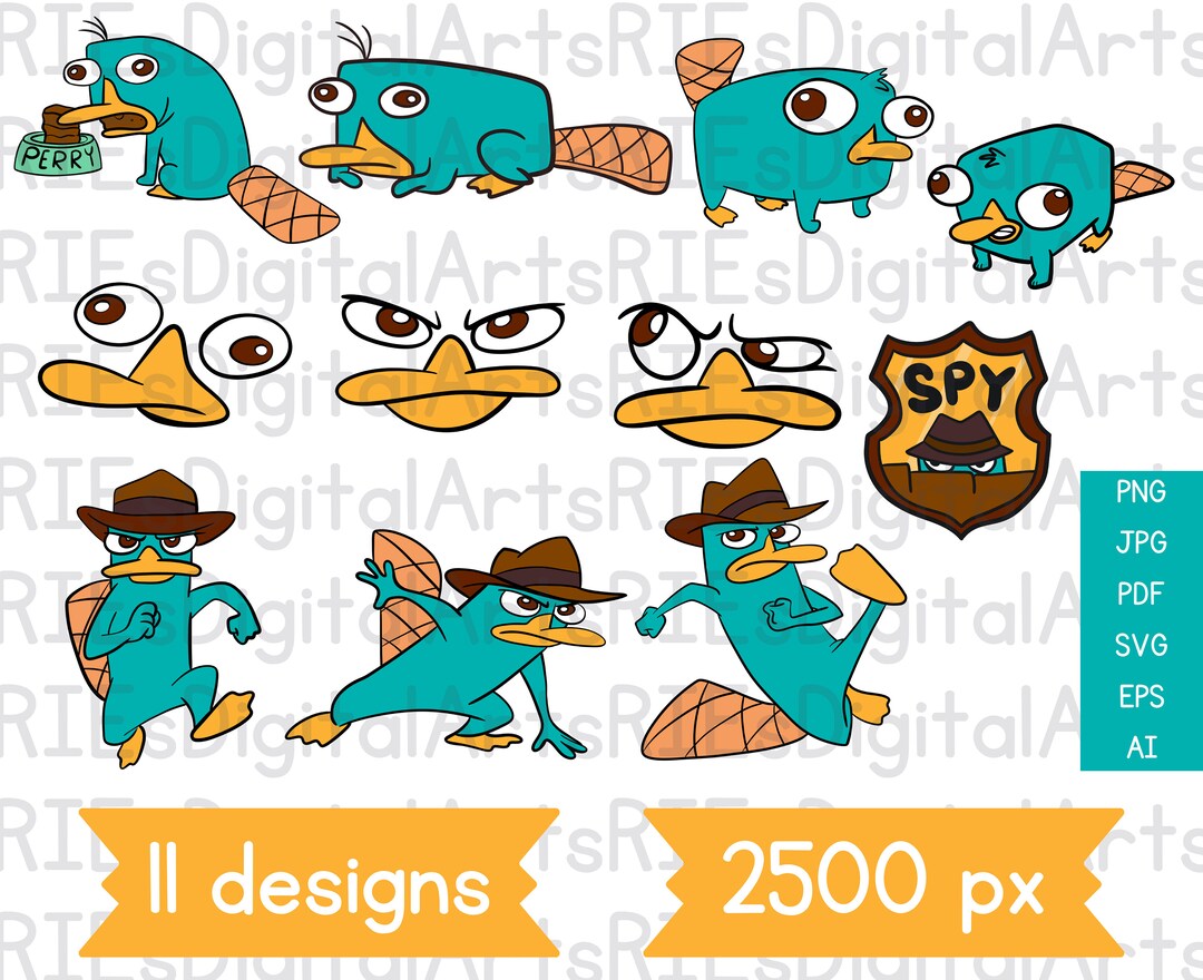 Agent P | Perry the Platypus | Phineas and Ferb | Svg Png Jpg Ai Eps ...
