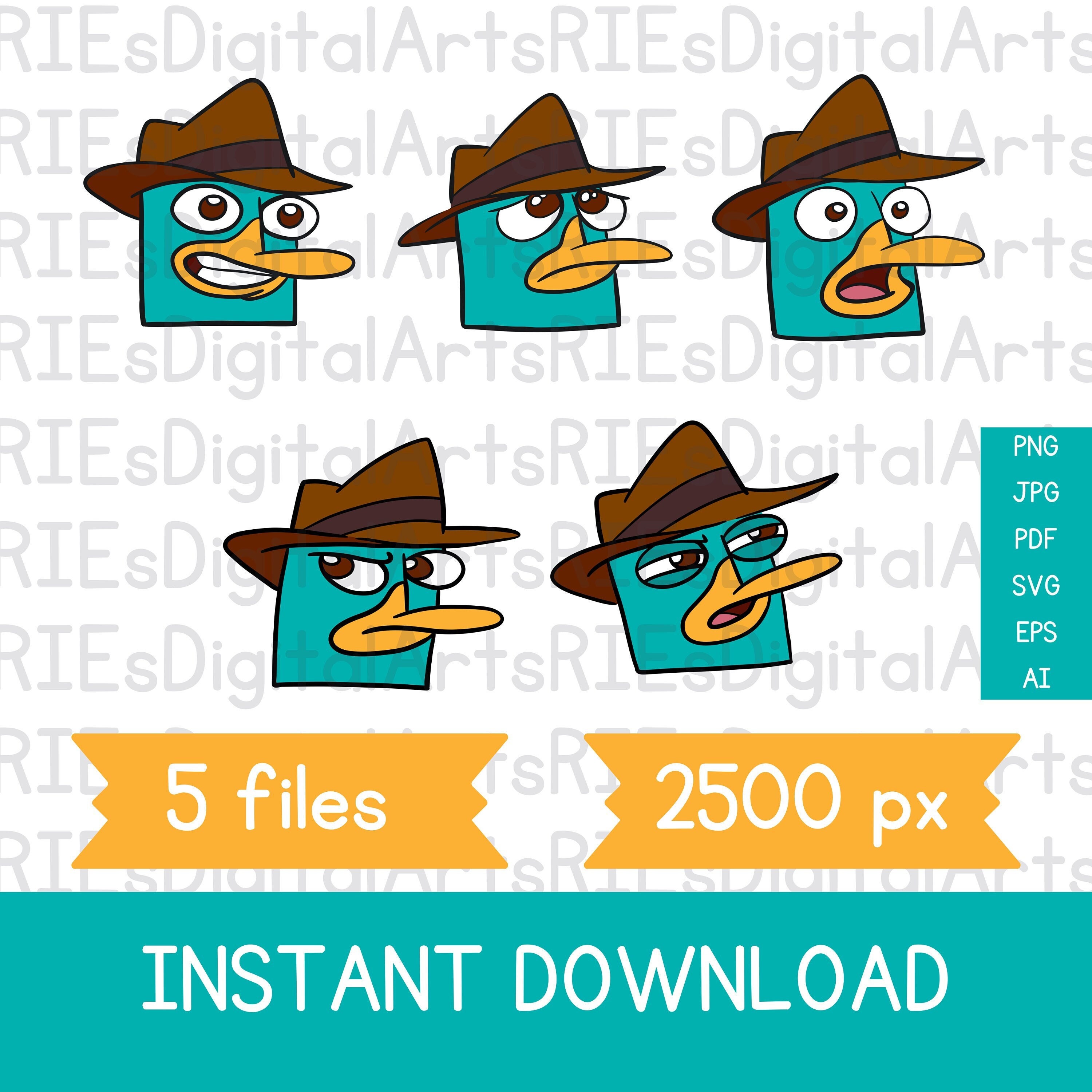Agent P | Perry the Platypus | Phineas and Ferb | Svg Png Jpg Ai Eps ...