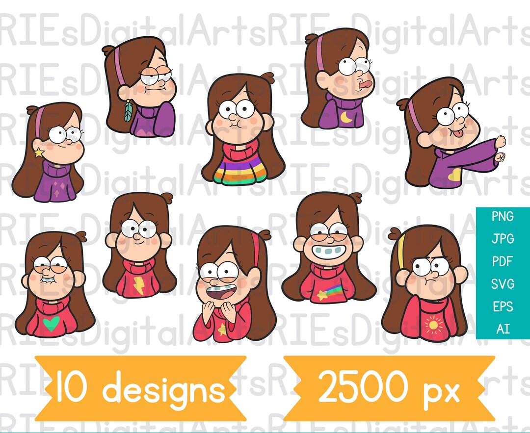 Mabel Pines | Gravity Falls | Svg Png Jpg Ai Eps Pdf | Cricut | Clipart ...