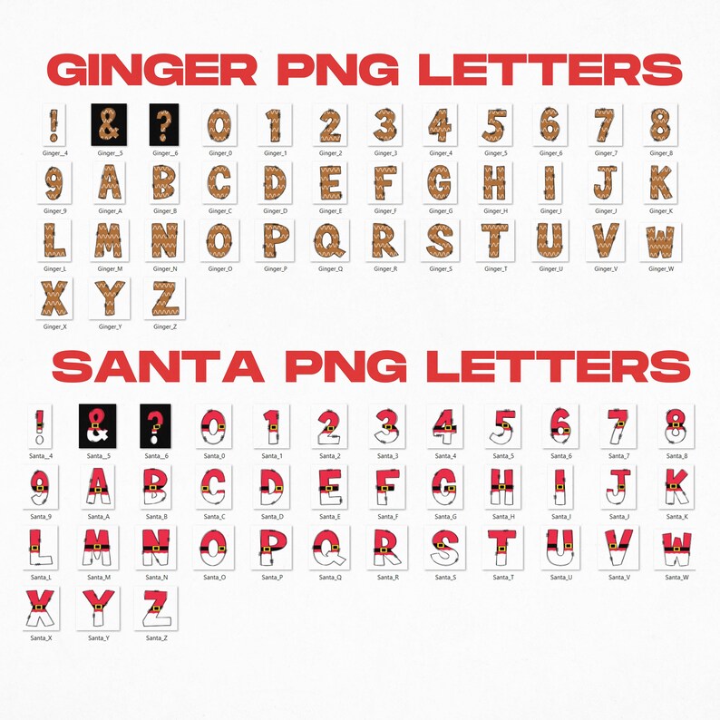 Christmas Letters,printable Alphabet,digital Alphabet,clipart Letters ...