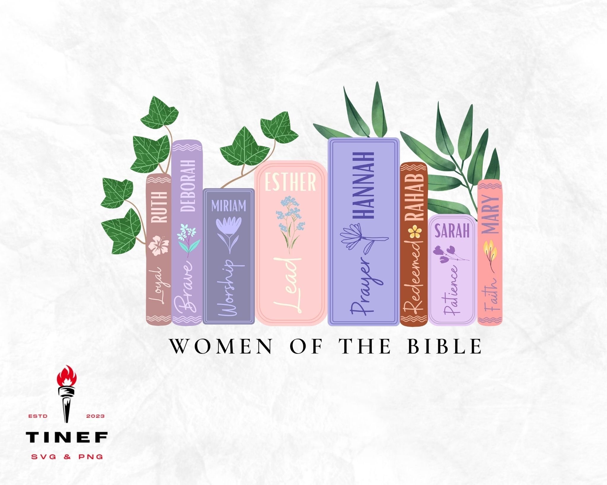 Women of the Bible Books Full Color PNG Svgjesus - Etsy