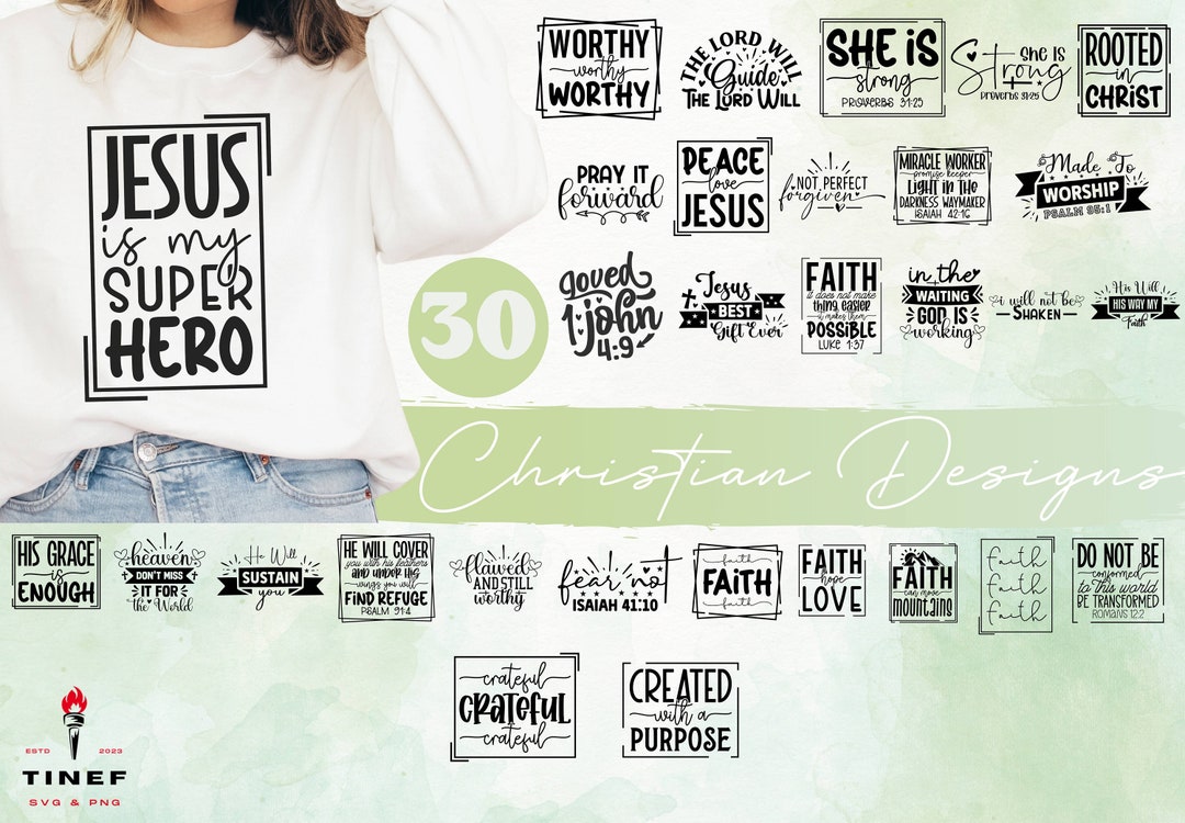 30 Christian Designs PNG Svg,christian Svg Png,bible Verse Shirt ...