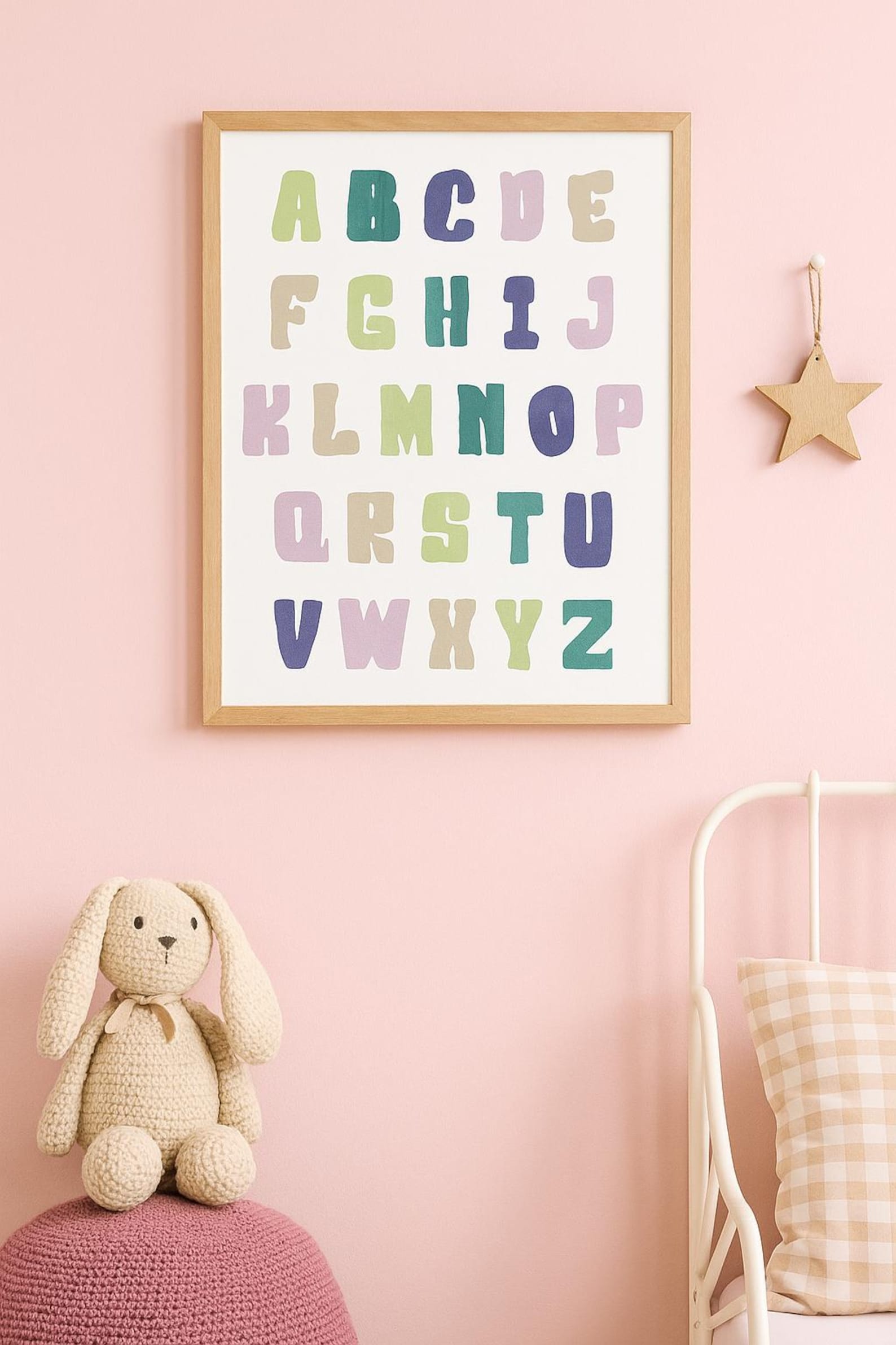 Watercolor Alphabet Poster: Pastel Kids Room Decor (digital Download ...