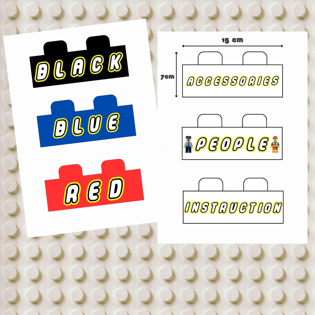 Building Brick Labels , Toy Organization, Printable Labels, Digital ...