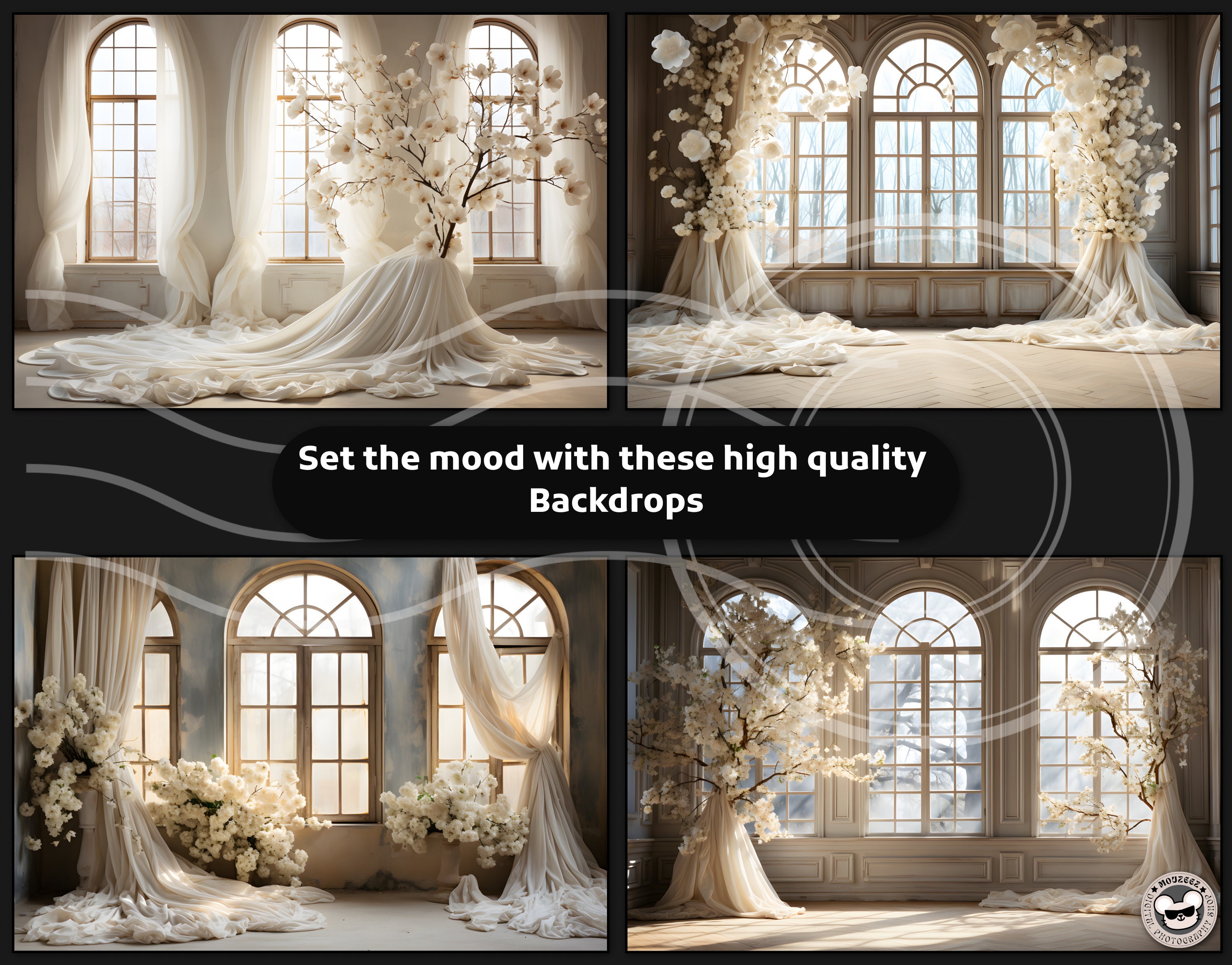 30 Digital White Room Wedding Backdrops. High Quality Studio ...
