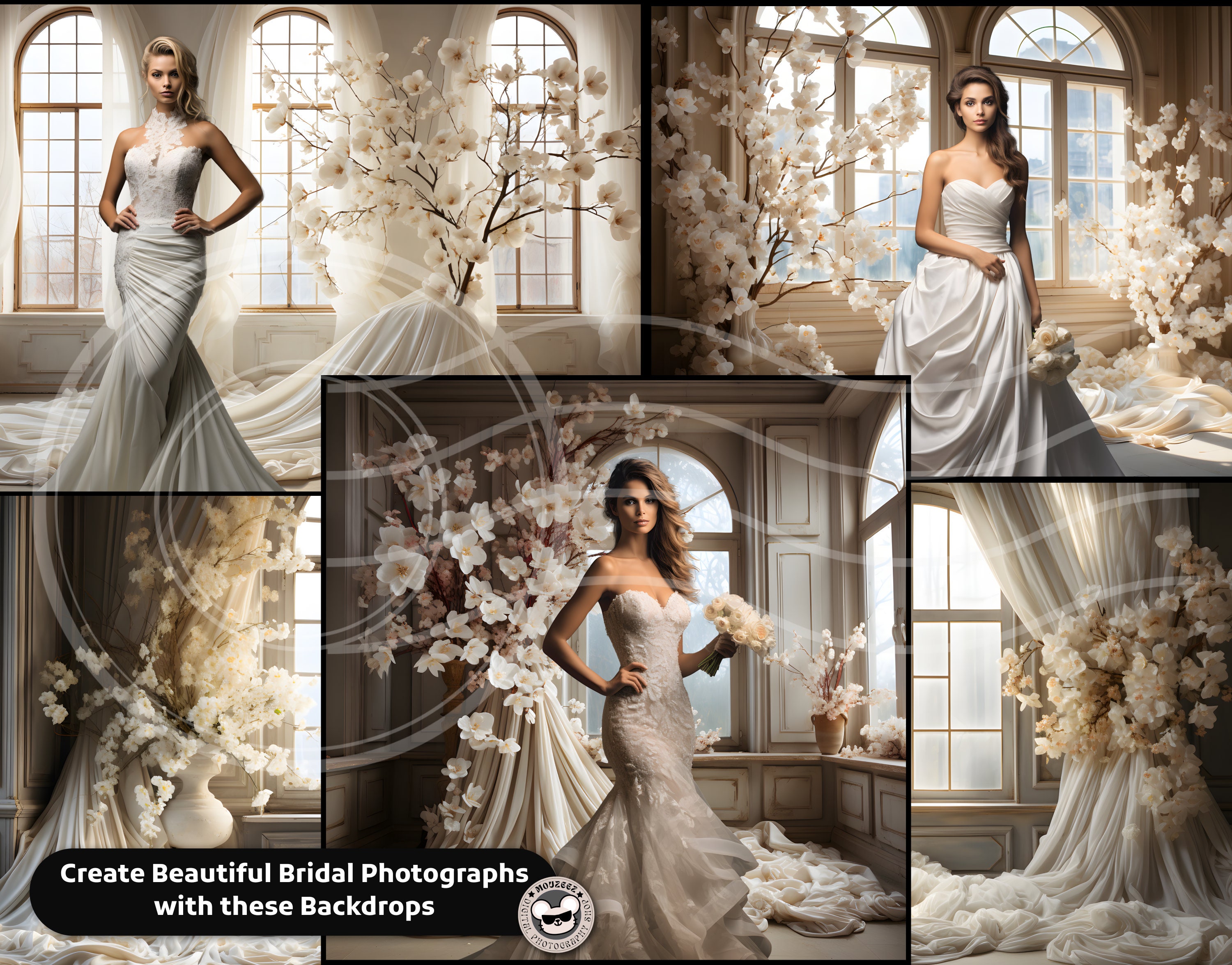 30 Digital White Room Wedding Backdrops. High Quality Studio ...