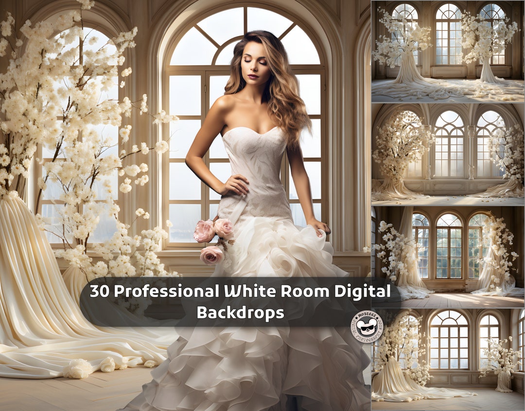 30 Digital White Room Wedding Backdrops. High Quality Studio ...