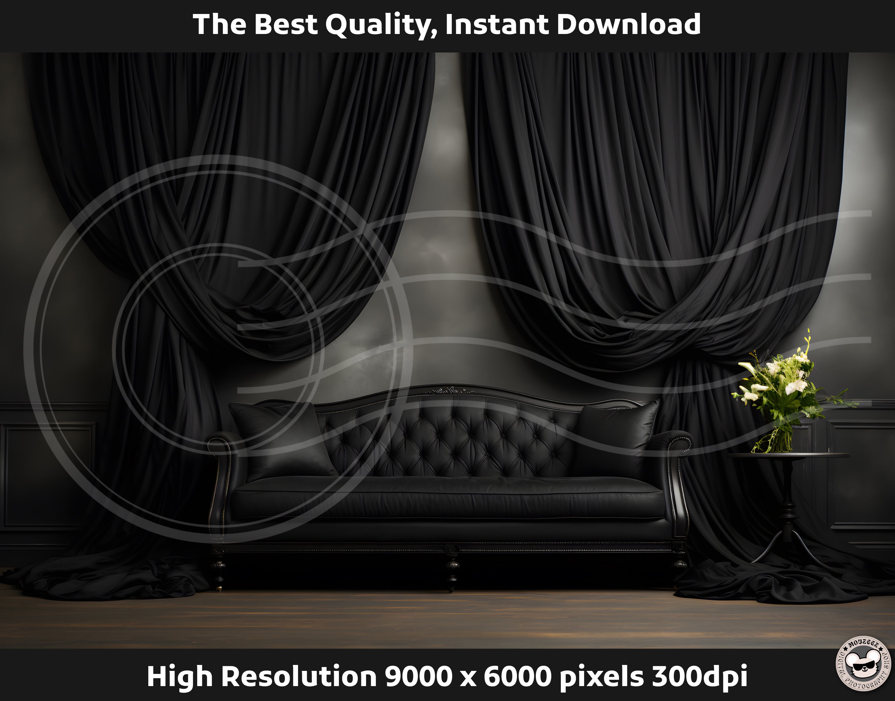 20 Satin Black Digital Photography Backdrops. High Quality Studio ...