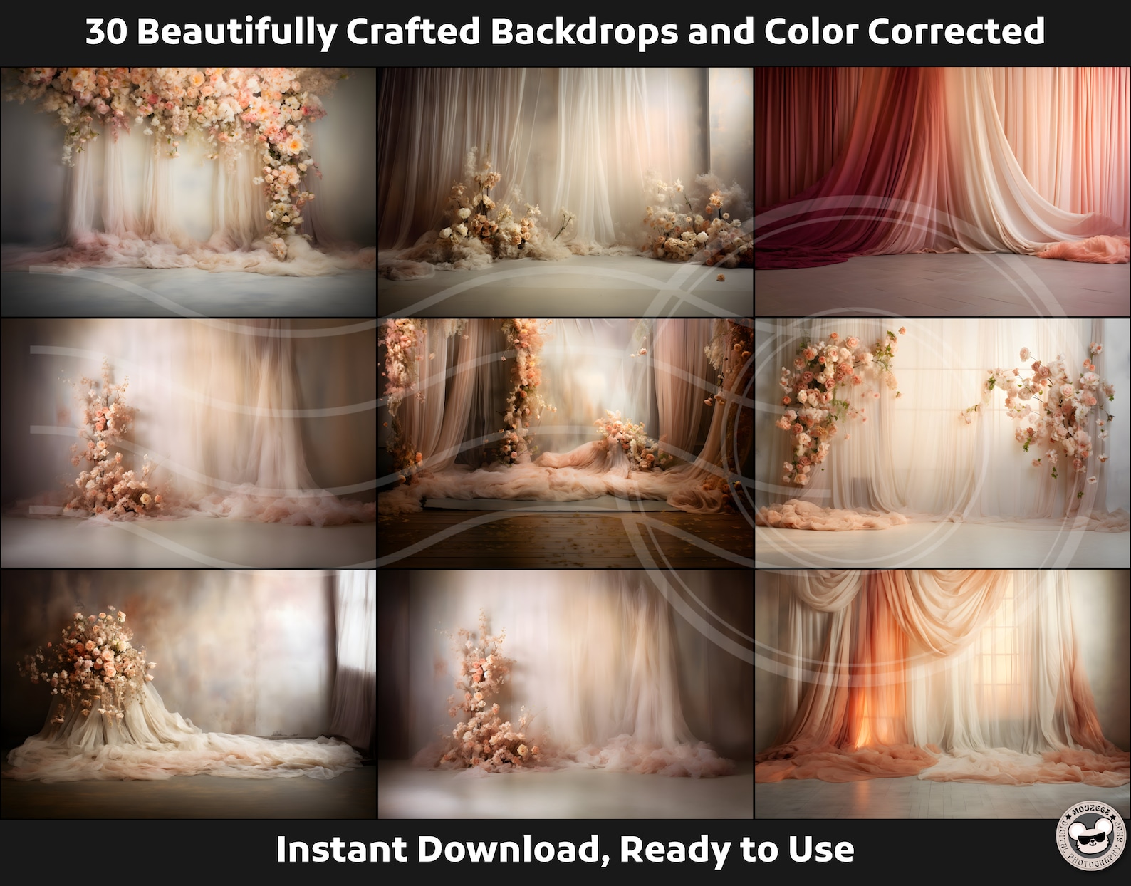 20 Warm Peach Digital Backdrops, Perfect for Your Wedding or Maternity ...