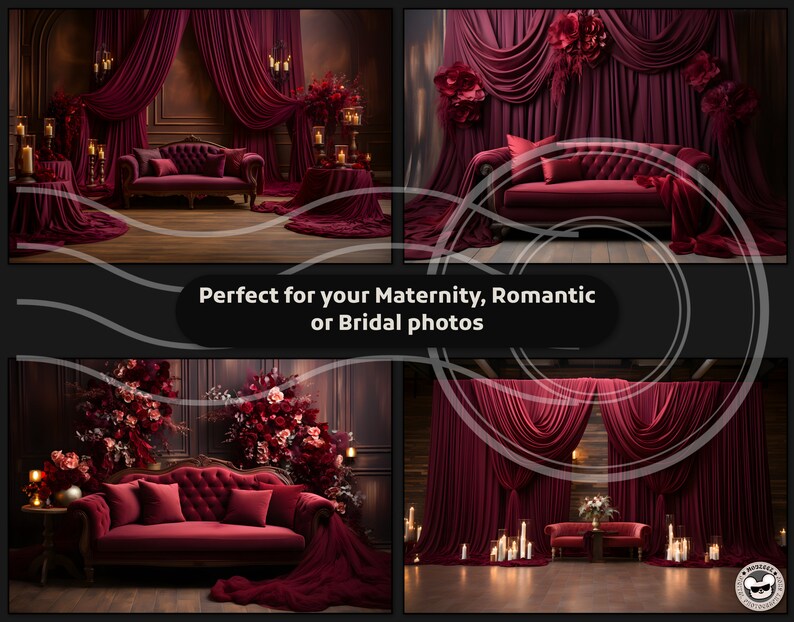 18 Dark Maroon Digital Backdrops. High Quality Studio Backgrounds for ...