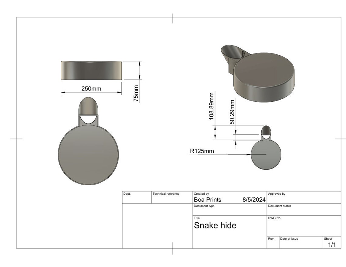 Ball Python/reptile Burrow Hide - STL - Etsy