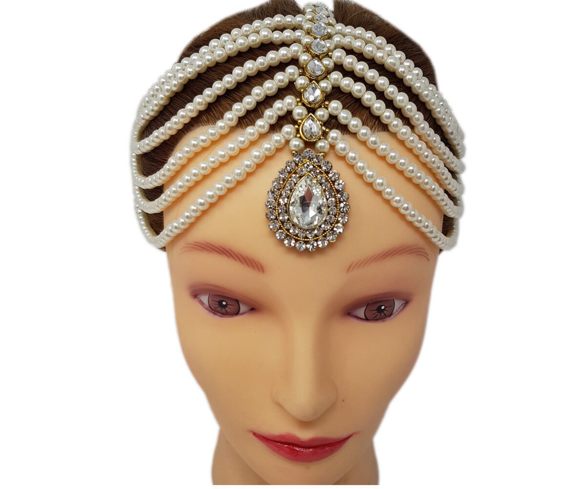 Jeweled Head Chain Wedding Boho Headpiece Bridal BOHO - Etsy