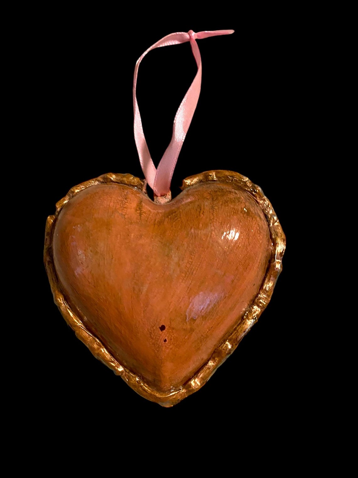 Heart Shaped Pink Rose Ornament - Etsy