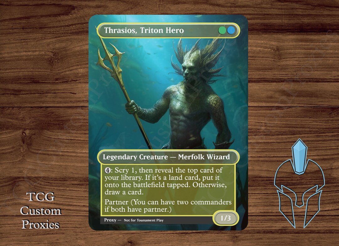 Thrasios, Triton Hero - Magic Playtest Proxy - Fullart - Etsy