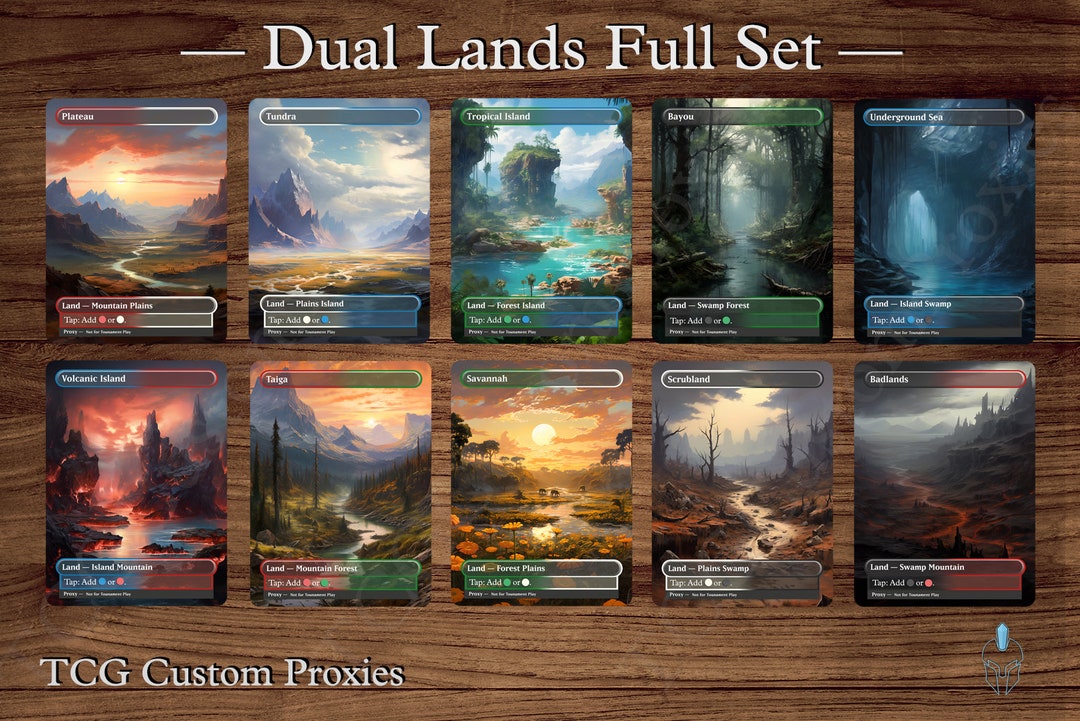 Dual Lands Full Set Magic Playtest Proxy Fullart - Etsy