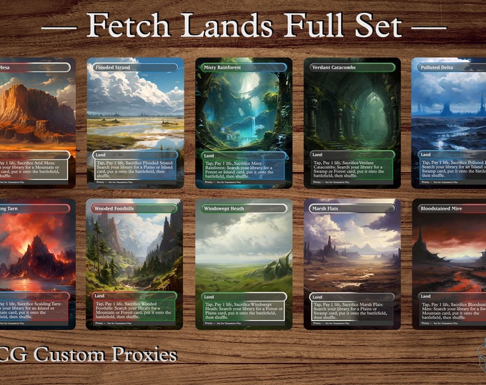 Fetch Lands Full Set - Magic Playtest Proxy - Fullart - Etsy