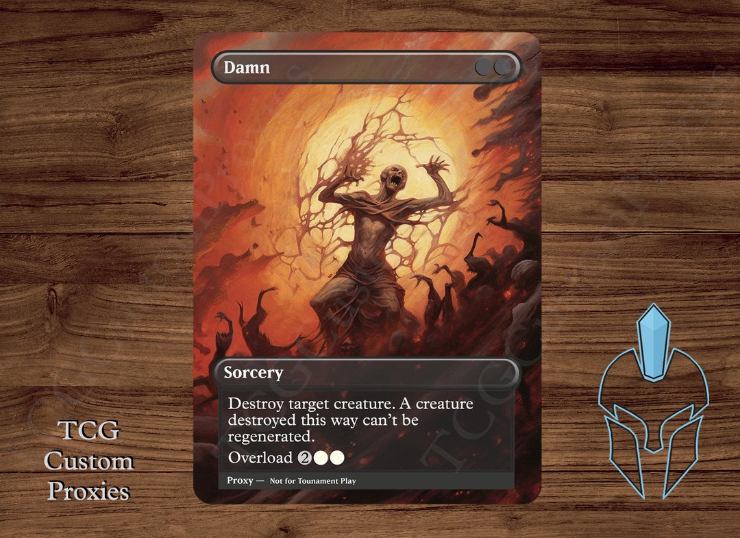 Damn - Magic Playtest Proxy - Fullart - Etsy