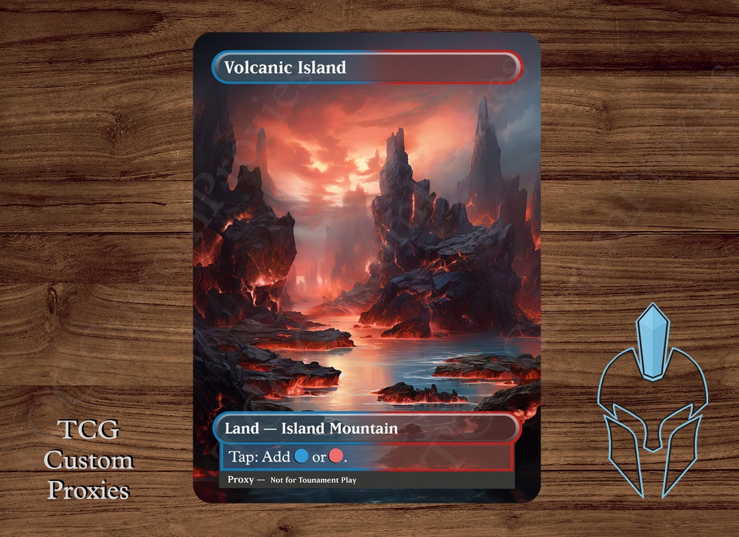 Volcanic Island - Magic Playtest Proxy - Fullart - Etsy