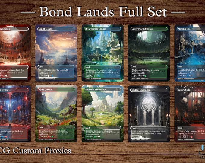 Bond Lands Full Set Magic Playtest Proxy Fullart - Etsy