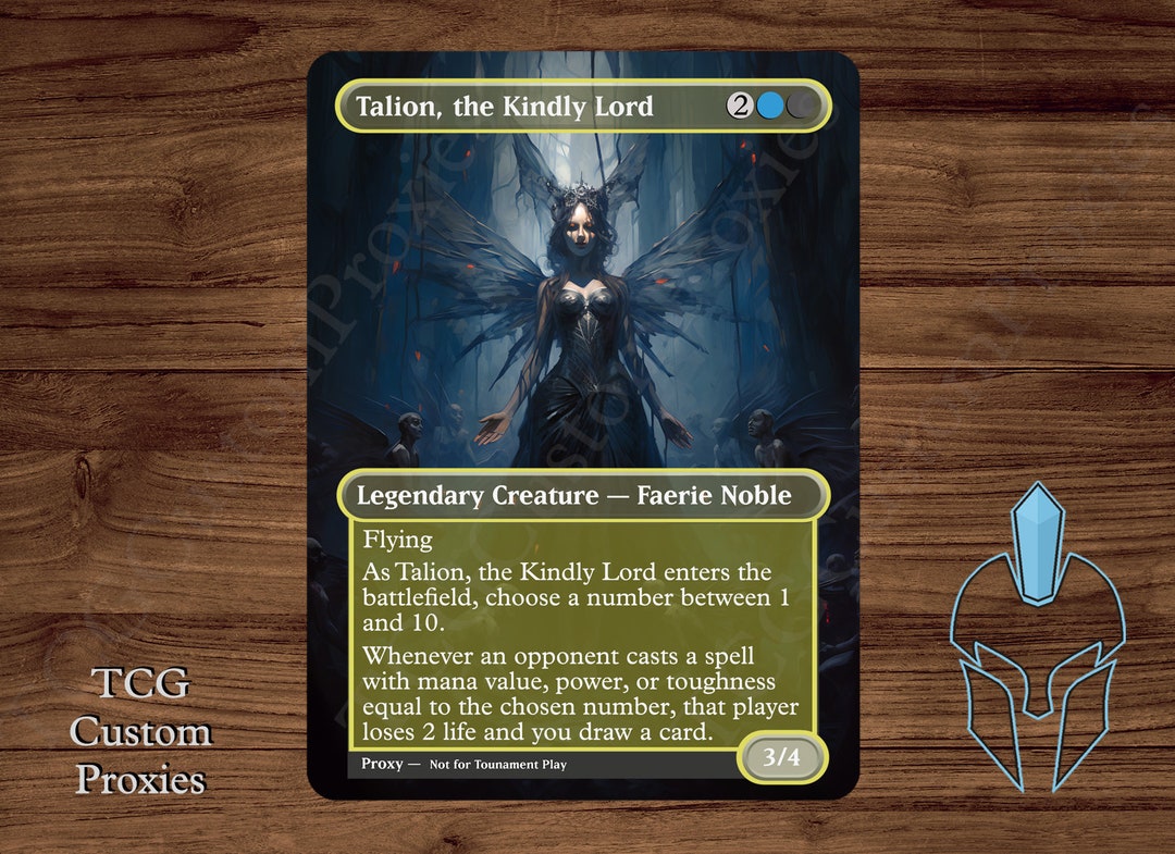 Talion, the Kindly Lord - Magic Playtest Proxy - Fullart - Etsy