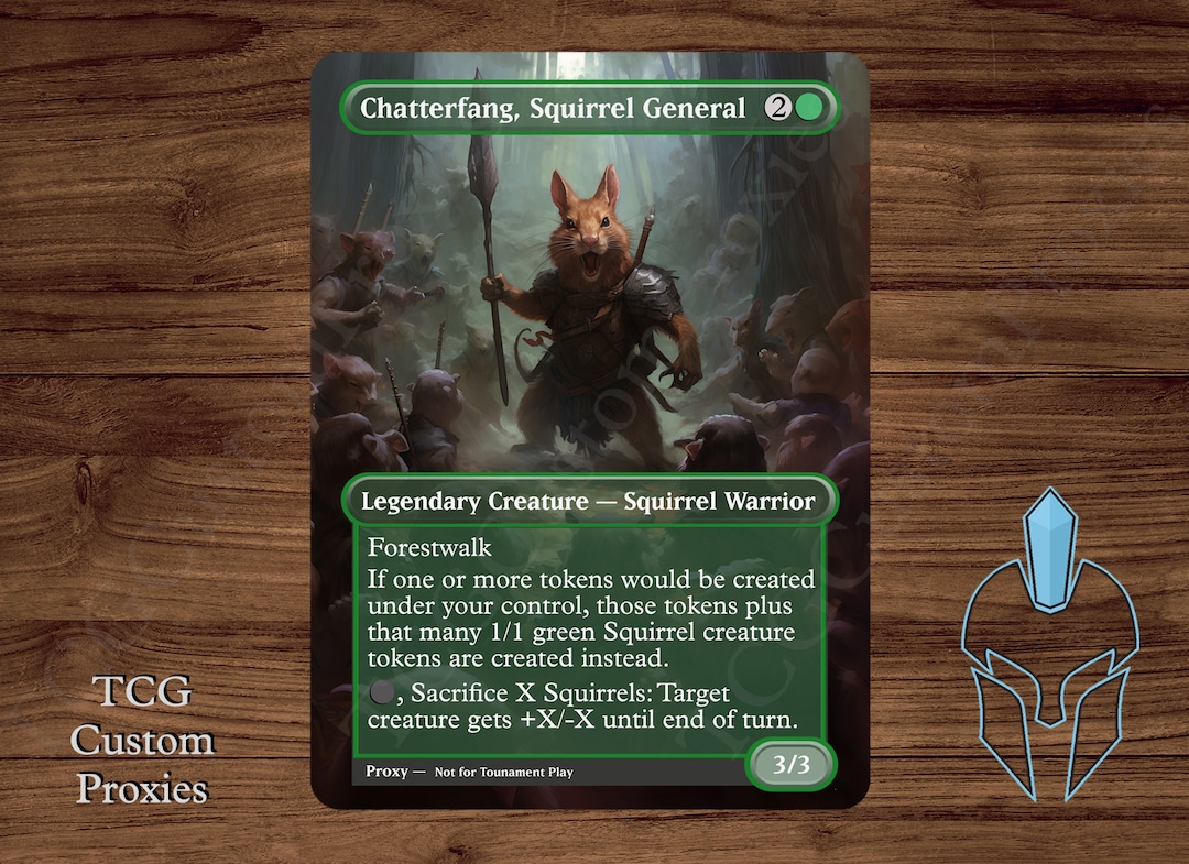 Chatterfang, Squirrel General - Magic Playtest Proxy - Fullart - Etsy