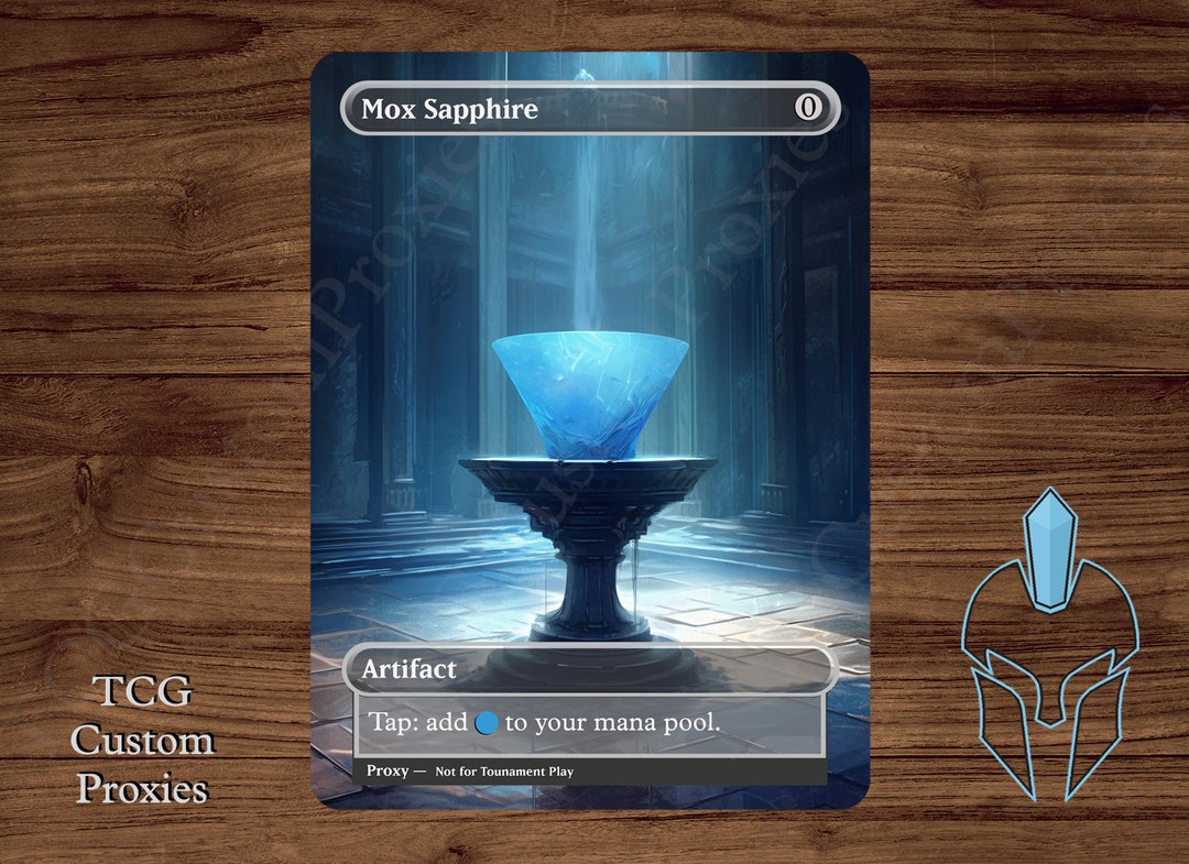 Mox Sapphire - Magic Playtest Proxy - Fullart - Etsy