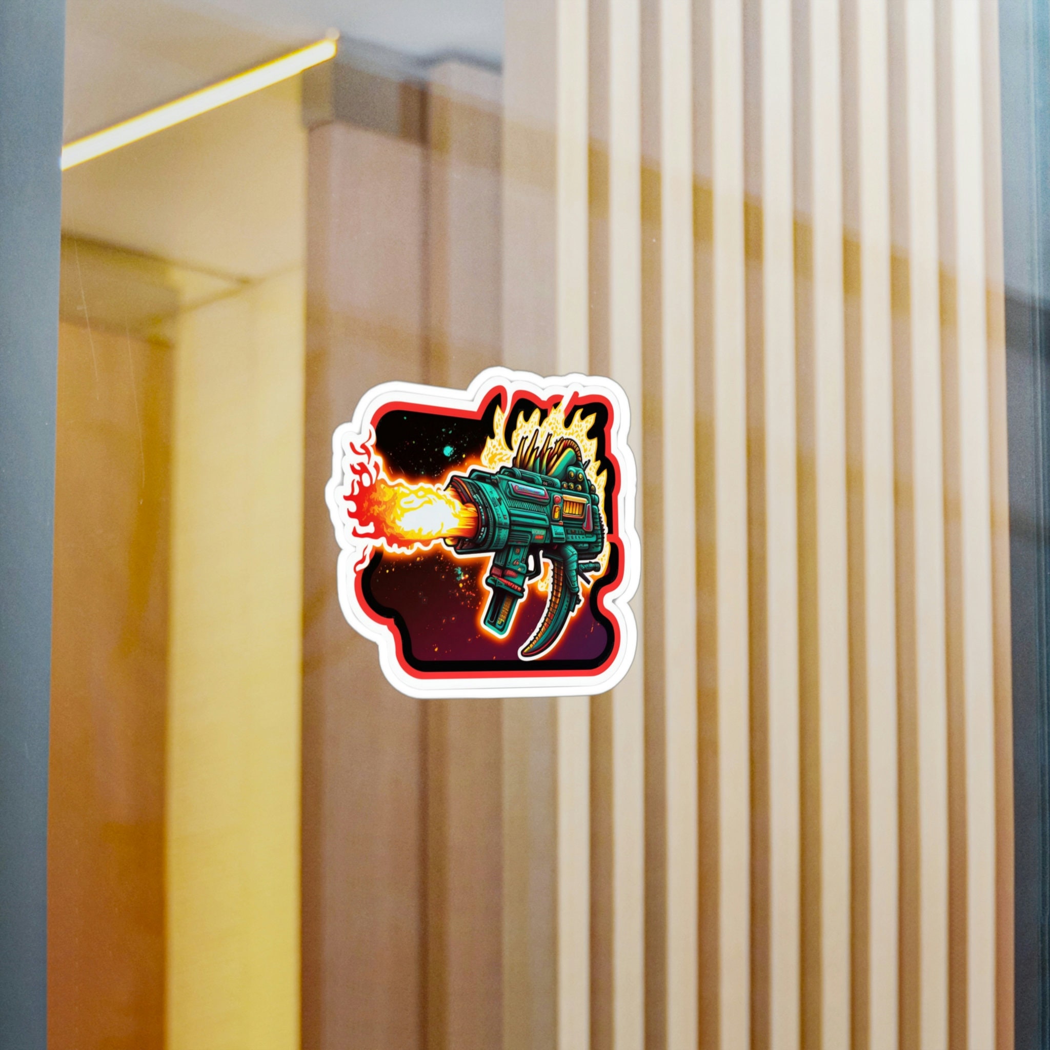 Flame-thrower Alien Blaster Kiss-cut Vinyl Sticker - Etsy