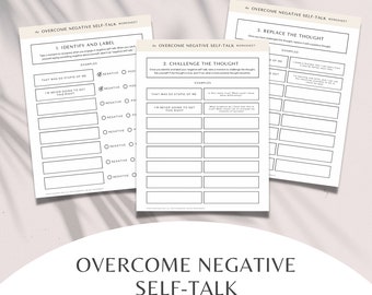 Negative Self Talk Worksheet - Etsy