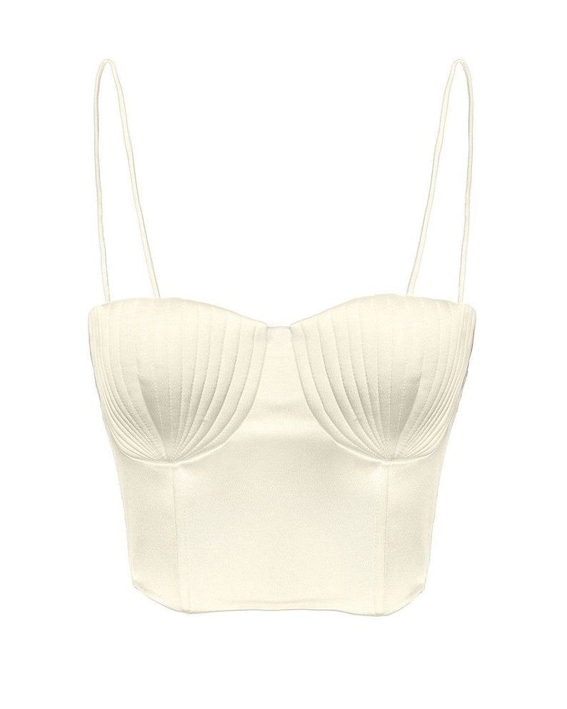 Mermaid Bustier Satin Crop Top Wedding Bustier Bridal - Etsy