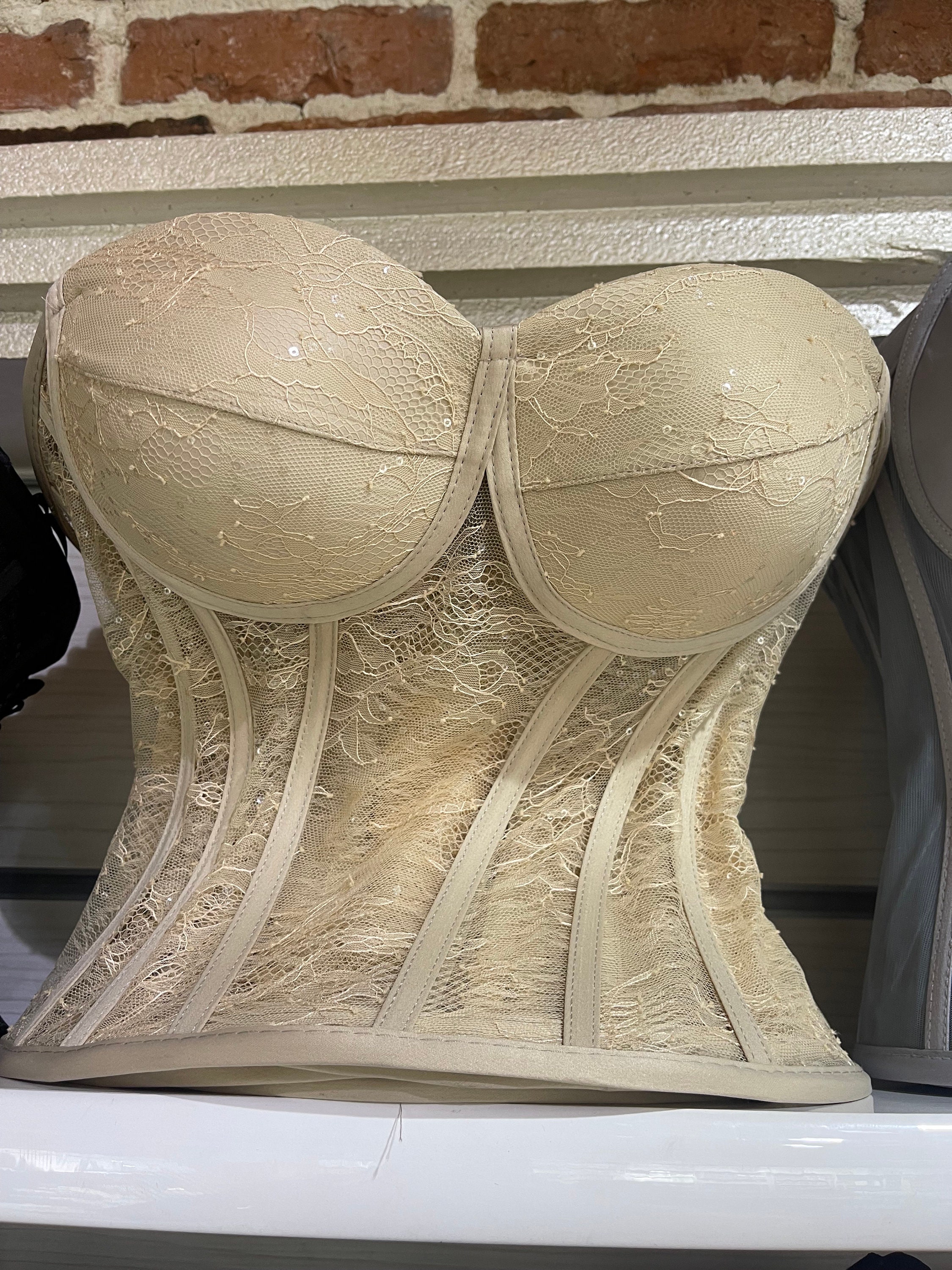 Bustier Corset Top Bridal Lingerie Lace Mesh Corset Bridal Shower Gift ...