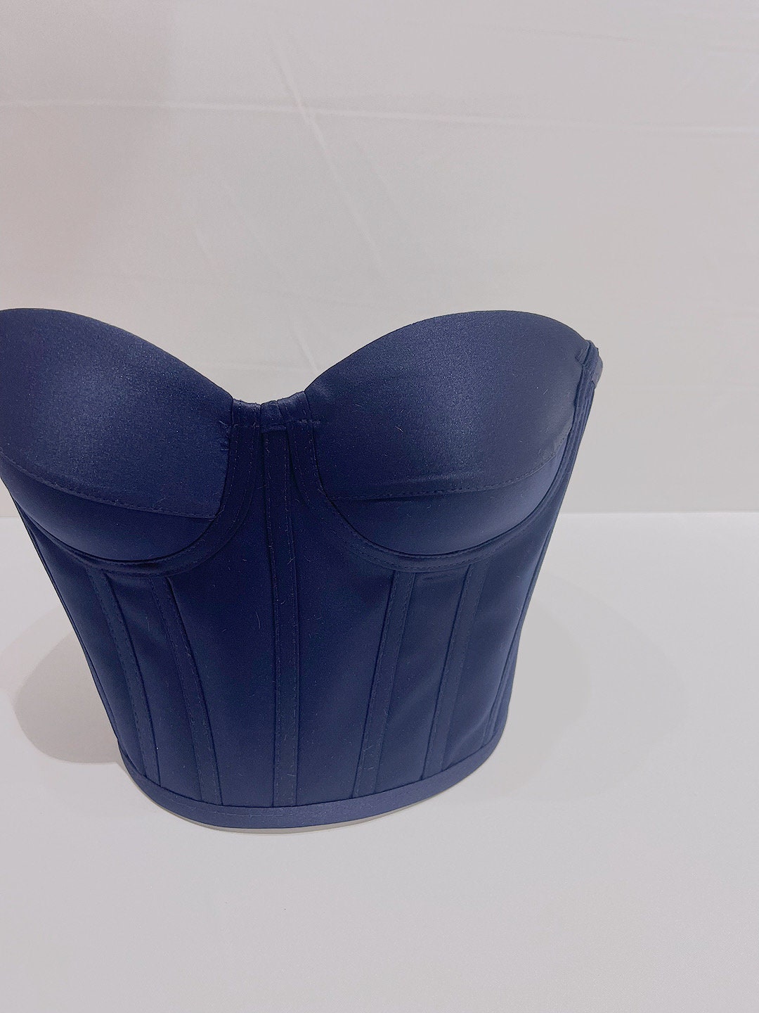 Navy Blue Corset Top Satin Short Corset Happy New Year Shirt Bridal ...