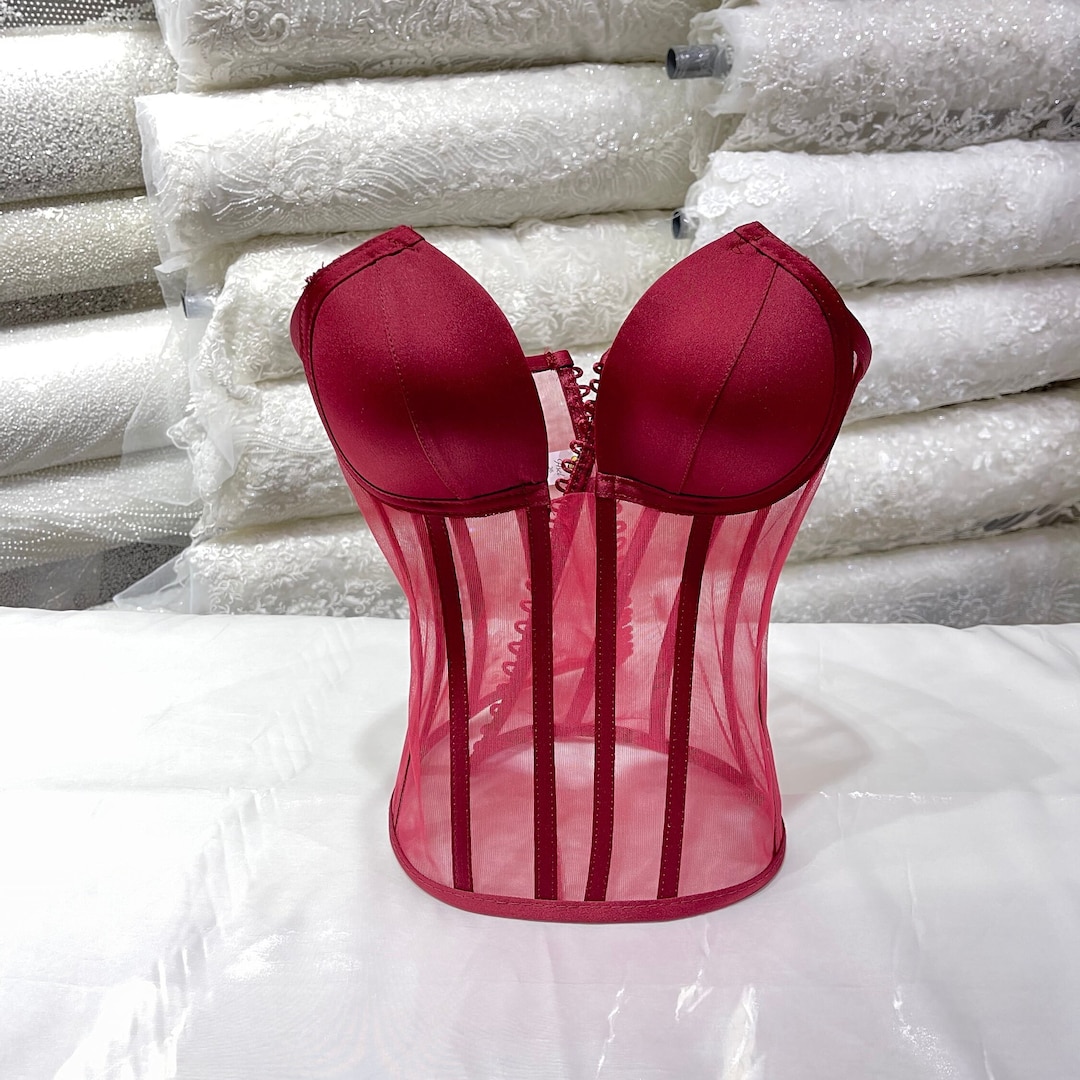 Strapless Mesh Bustier Corset Top | Bridal Lingerie - Etsy UK