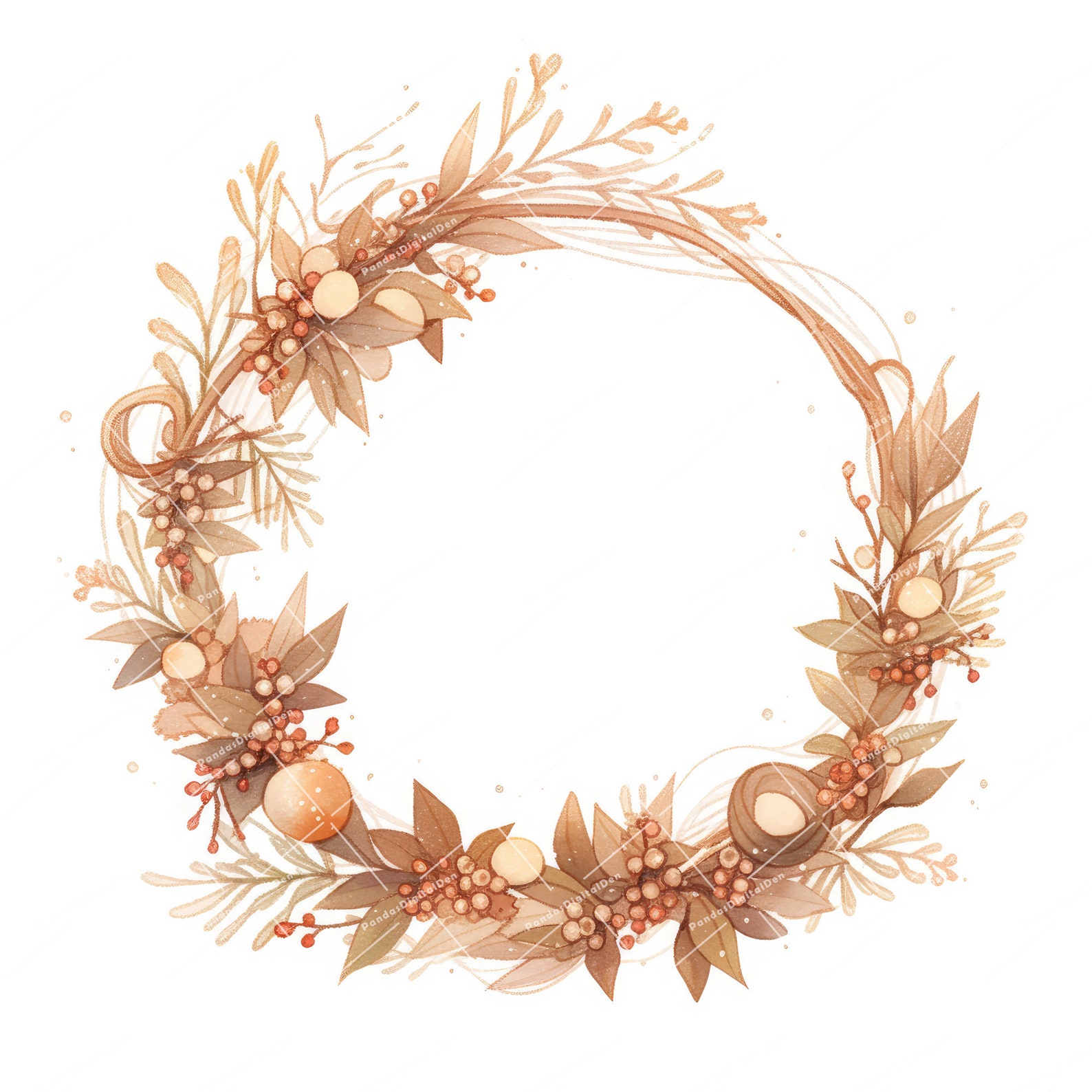 22 Watercolor Christmas Wreaths Clipart I Merry Christmas, Digital ...